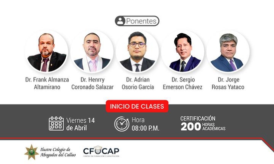 DIPLOMADO: PROCESOS ESPECIALES EN EL NUEVO CÓDIGO PROCESAL PENAL Y ...